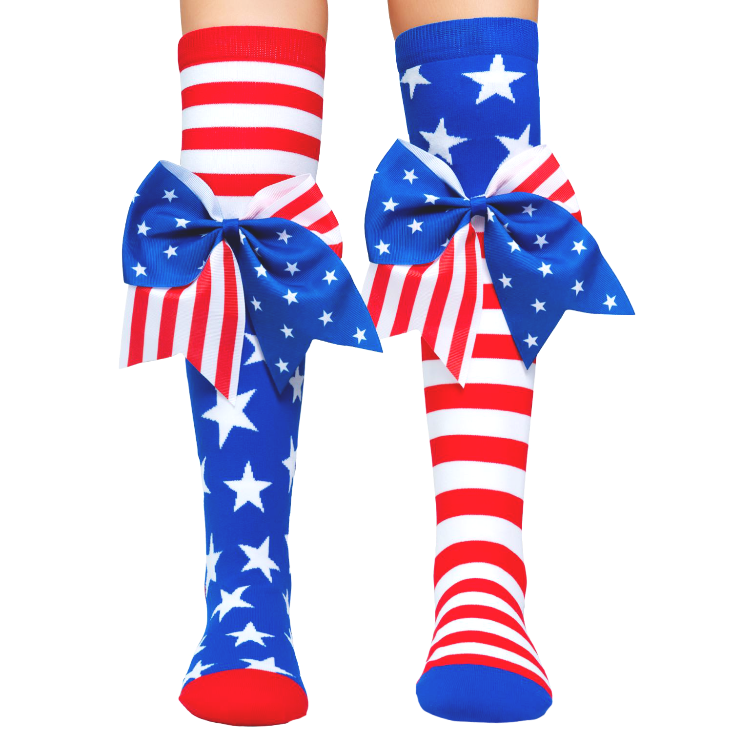 MADMIA 4th of July Socks | 3D Kids Mismatched Knee-High Socks